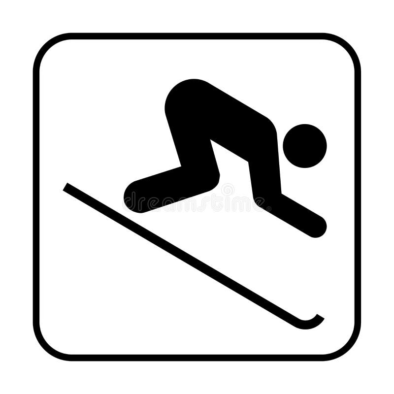 Downhill Skiing Symbol Icon Stock Illustration - Illustration of ...