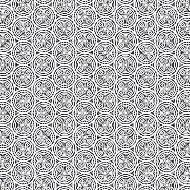 Black and White Geometric Circle Impossible Background Seamless Pattern ...