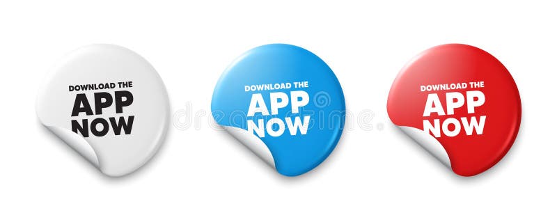 Download the App Now. Web Application Sign. Price Tag Stickers. Vector ...