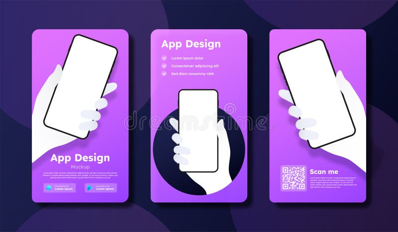 Download App posters set stock vector. Illustration of template - 280553574