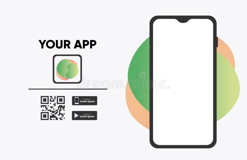 Download the App Sticker with Phone and Screenshot Space Stock Vector ...