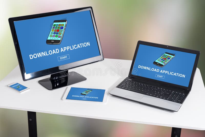 Download Application Concept on Different Devices Stock Image - Image ...