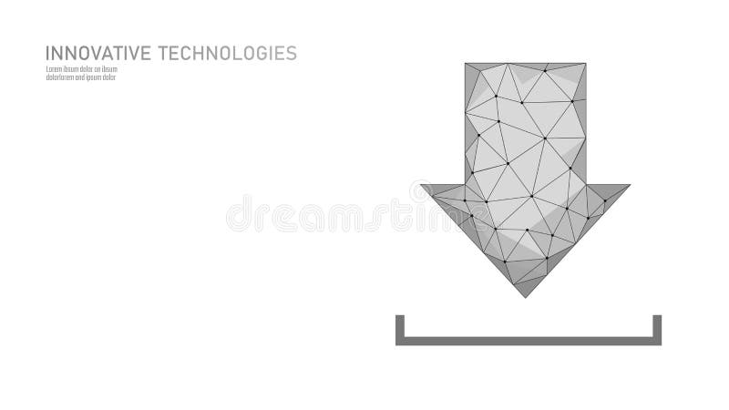 Download Arrow Low Poly Sign. Blue Triangle Line Symbol. Mobile Web ...