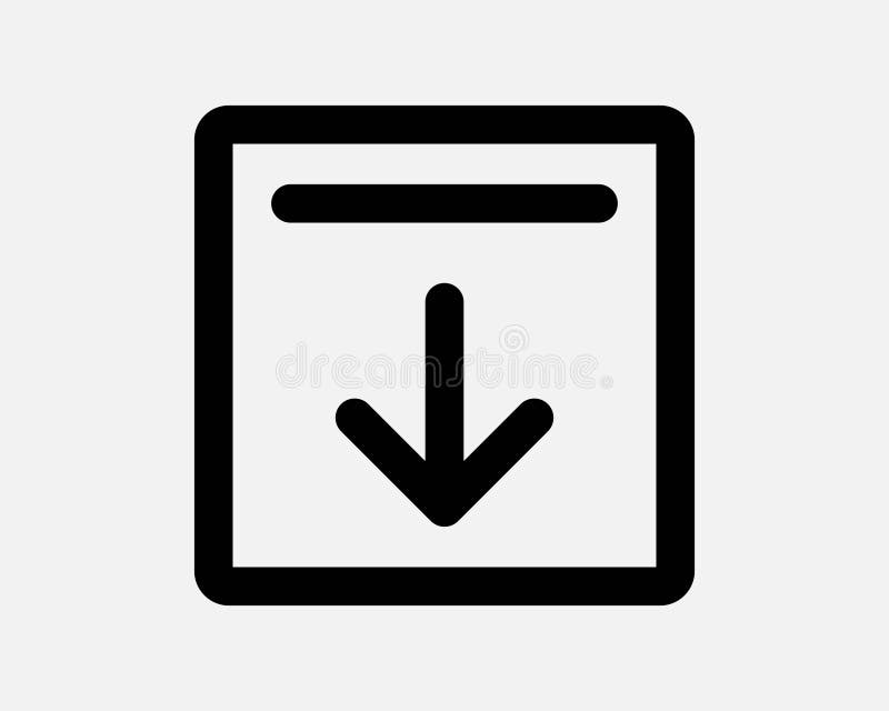 Download Outline Line Square Icon Down Load Cloud Storage Server Path ...