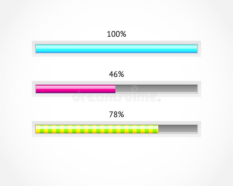 Green Progress Bar Set on White Background. Vector Stock Vector ... Green Progress Bar Set on White Background. Vector Stock Vector ...
