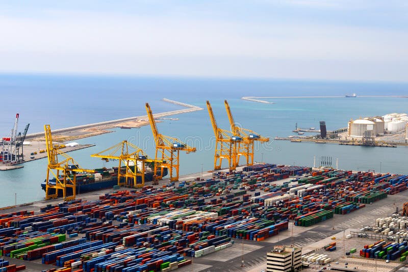 Download of the Barges in the Port Stock Image - Image of maritime ...