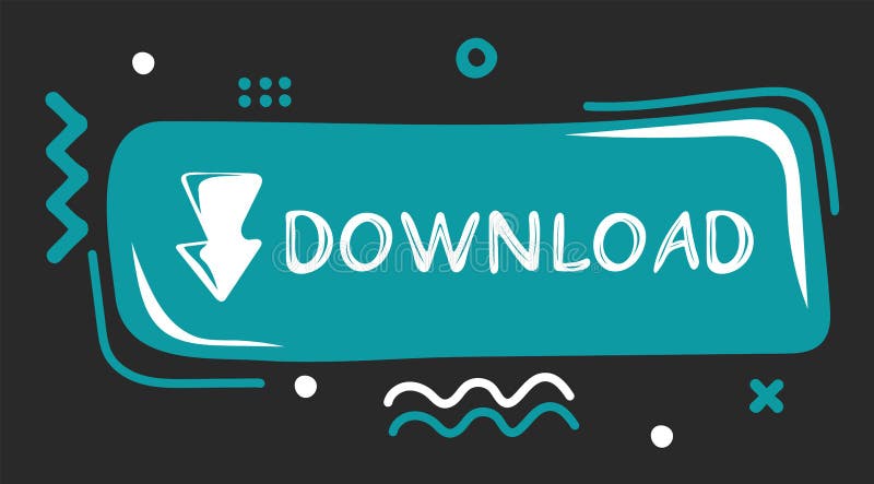 Download Button with Arrow in Doodle Style Stock Vector - Illustration ...