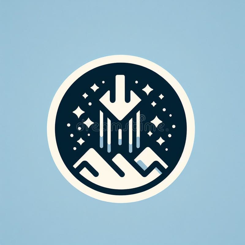 Download Button Icon Isolated on Blue Background. Logo, Minimalist ...