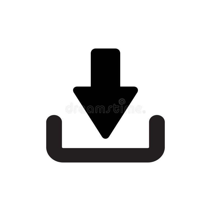 Download Button Icon Vector. Download File Symbol Illustration Stock ...