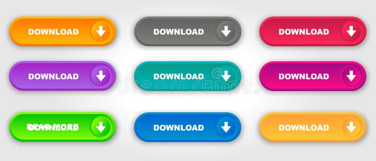 Download Button Set for Website Design. Click the Gradient Button for ...