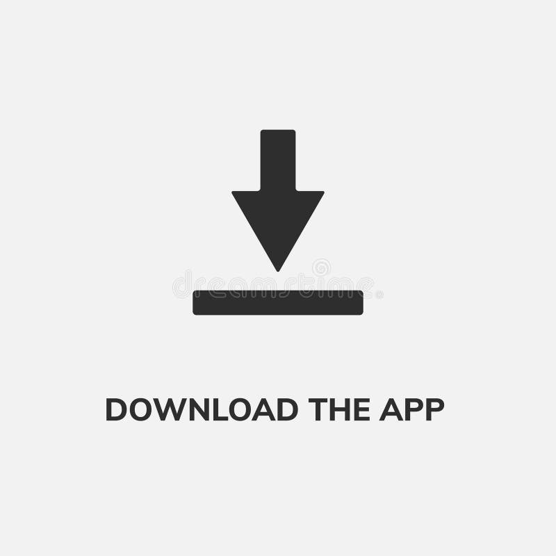 Download Button Vector Icon. Download App Symbol Flat Arrow. Stock ...