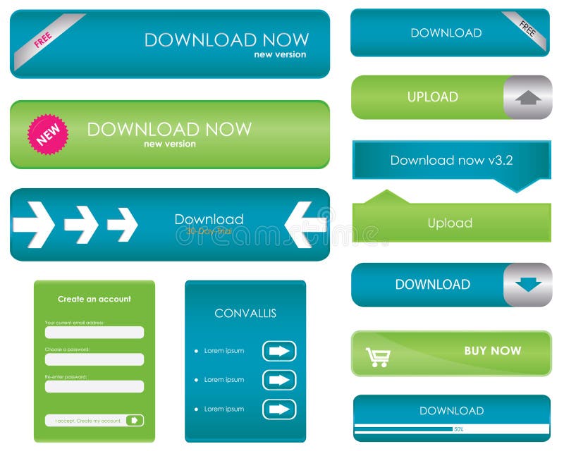 Download buttons stock vector. Illustration of glossy - 24519816