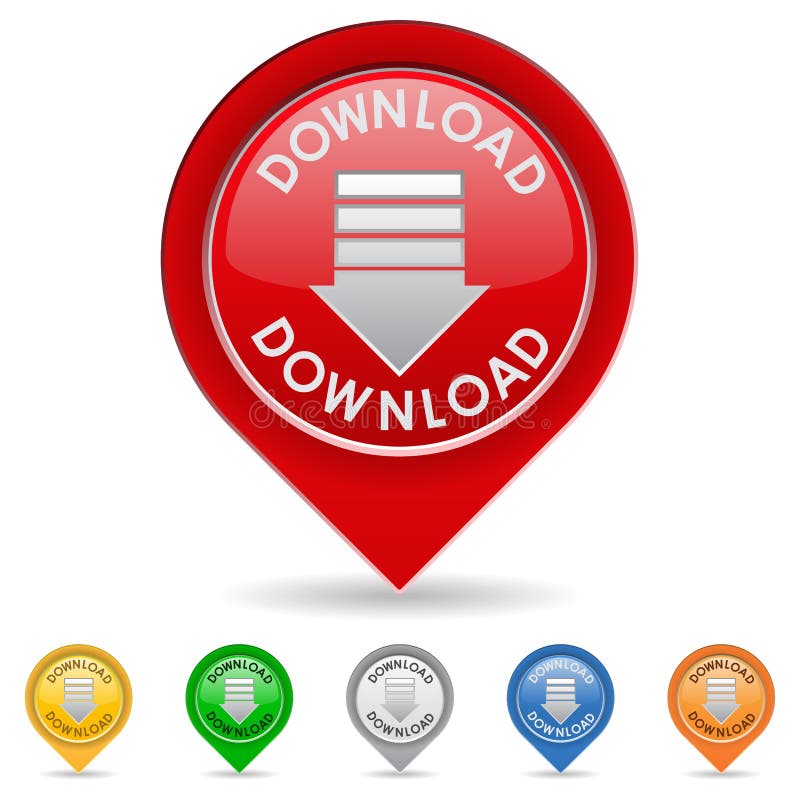 Download icon or button stock vector. Illustration of round - 6718537
