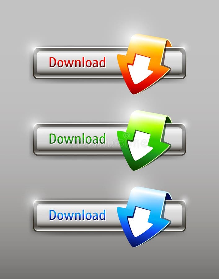 PDF Download Web Buttons Set Stock Vector - Illustration of receive ...