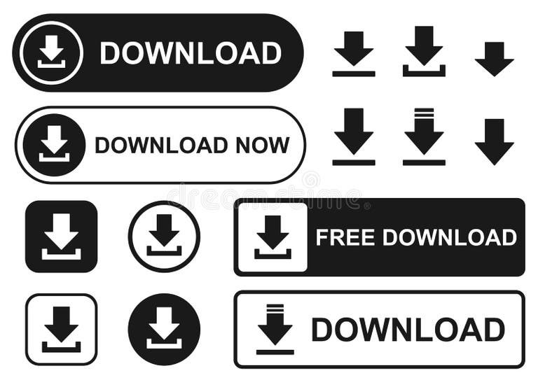 Download buttons and icons stock vector. Illustration of graphic - 57318725