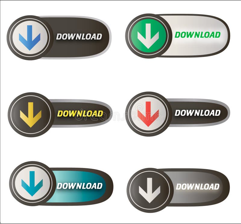 Download buttons stock vector. Illustration of glossy - 24519816