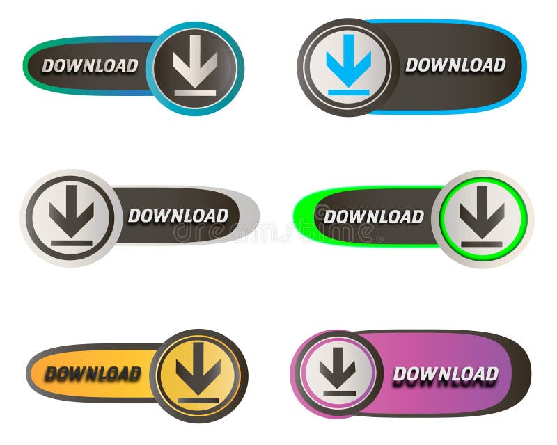 Vector Download Buttons and Stickers Stock Vector - Illustration of ...
