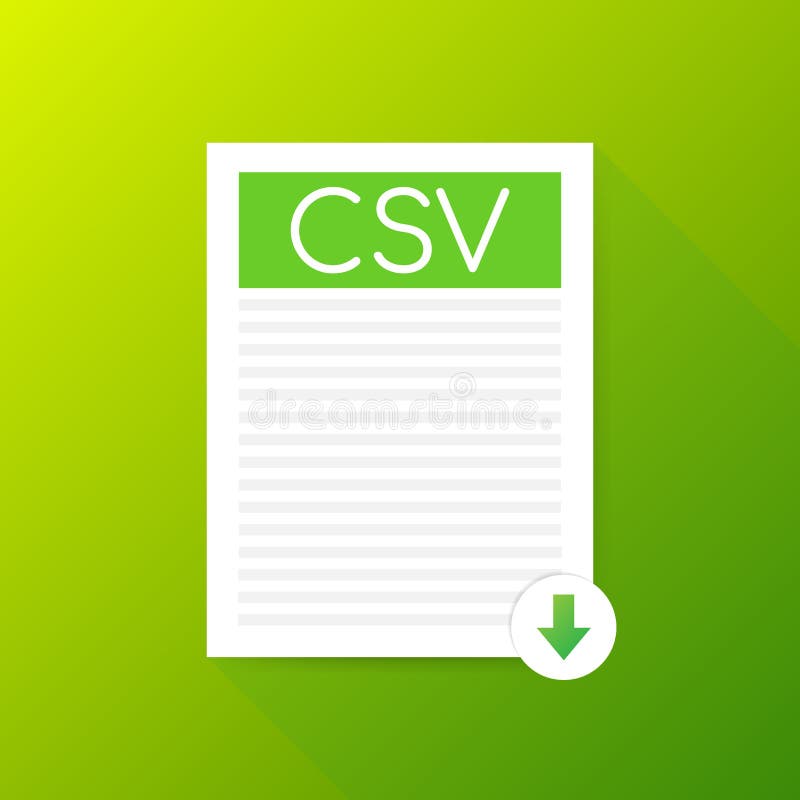 Download CSV Button. Downloading Document Concept. File with CSV Label ...