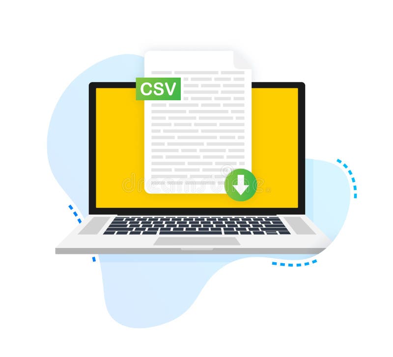 Download CSV Button on Laptop Screen. Downloading Document Concept ...