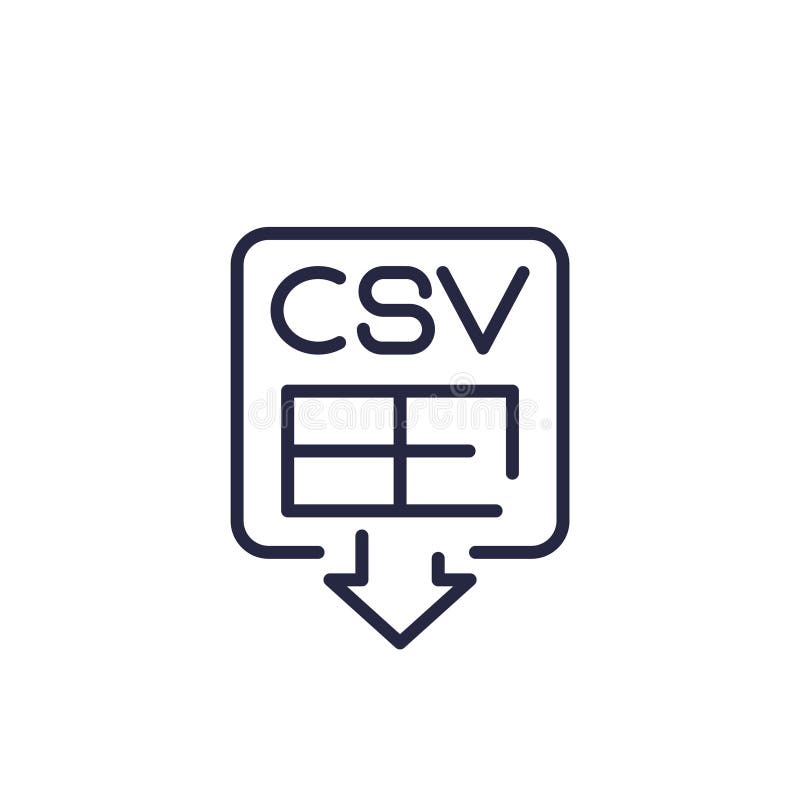 Download Csv File Line Icon Stock Illustration - Illustration of ...