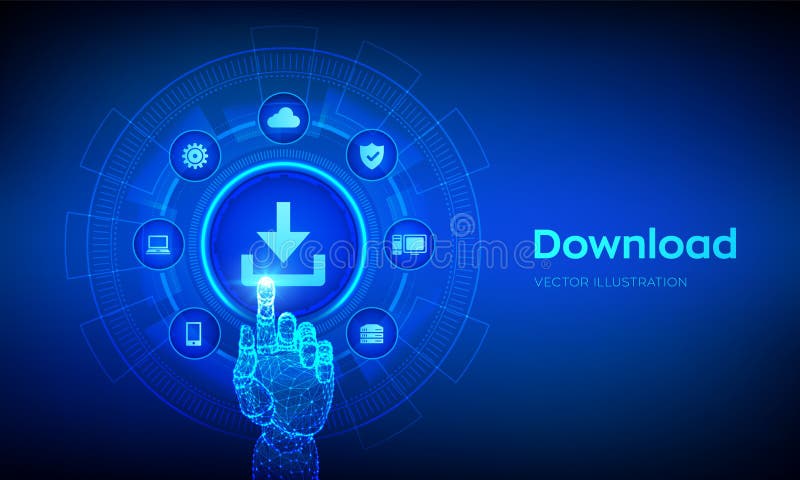 Download Data Storage. Cloud Download. Install Symbol. Robotic Hand ...