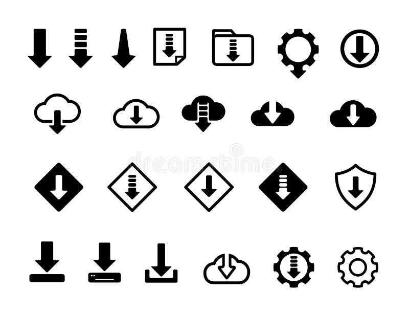 Download Data Vector Icon Design Bundle, Cloud Download Symbol ...
