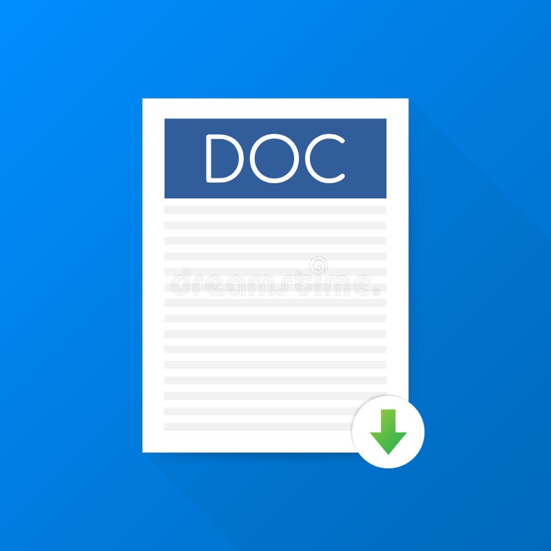 Download DOC Button. Downloading Document Concept. File with DOC Label ...