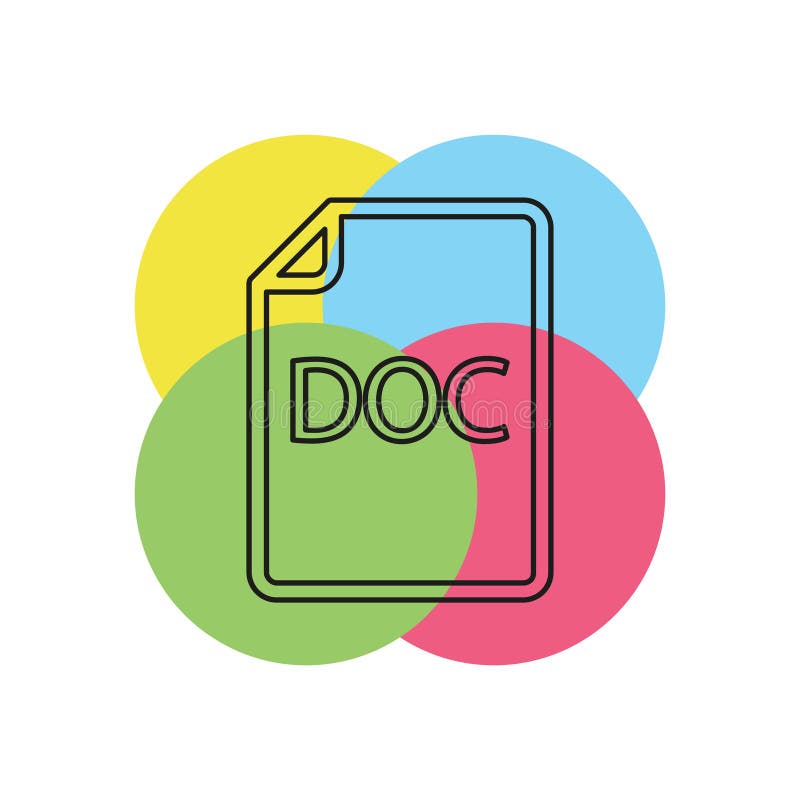 Download DOC Document Icon - Vector File Format Stock Illustration ...