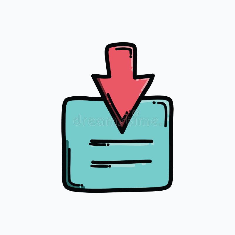 Document Arrow Graph Up Vector Icon. Drawing Sketch Illustration Hand ...