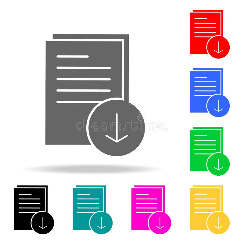 Download Document Icon. Elements in Multi Colored Icons for Mobile ...