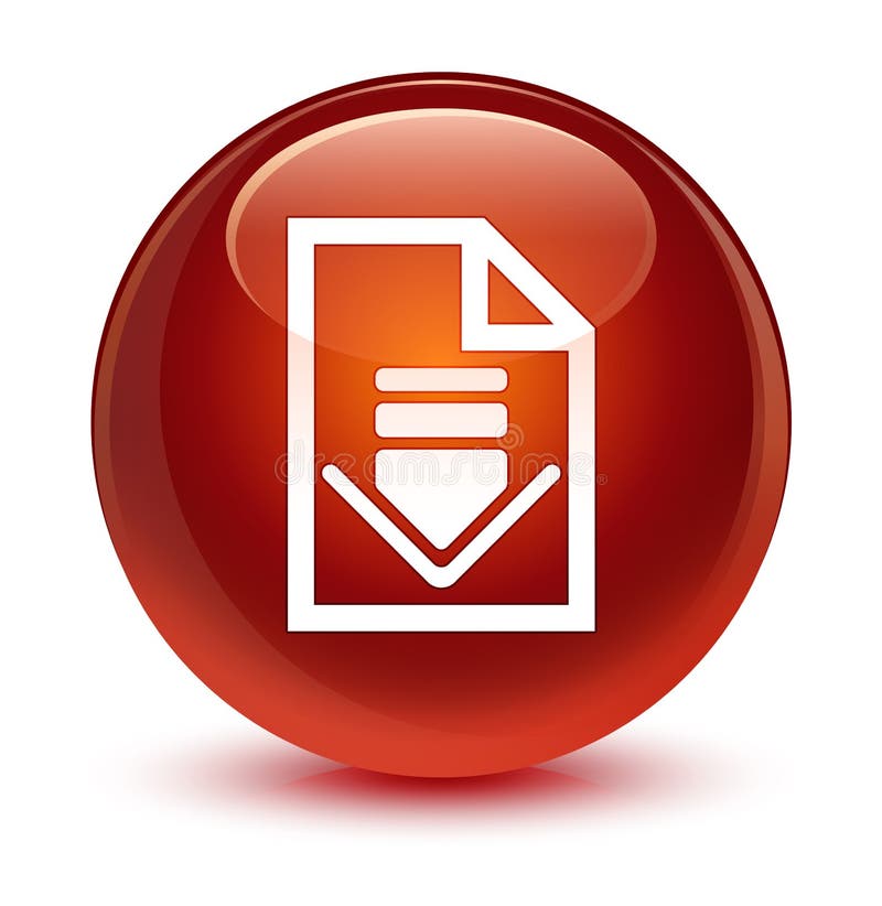 Download Document Icon Glassy Brown Round Button Stock Illustration ...