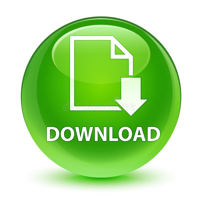 Download (document Icon) Glassy Green Round Button Stock Illustration ...