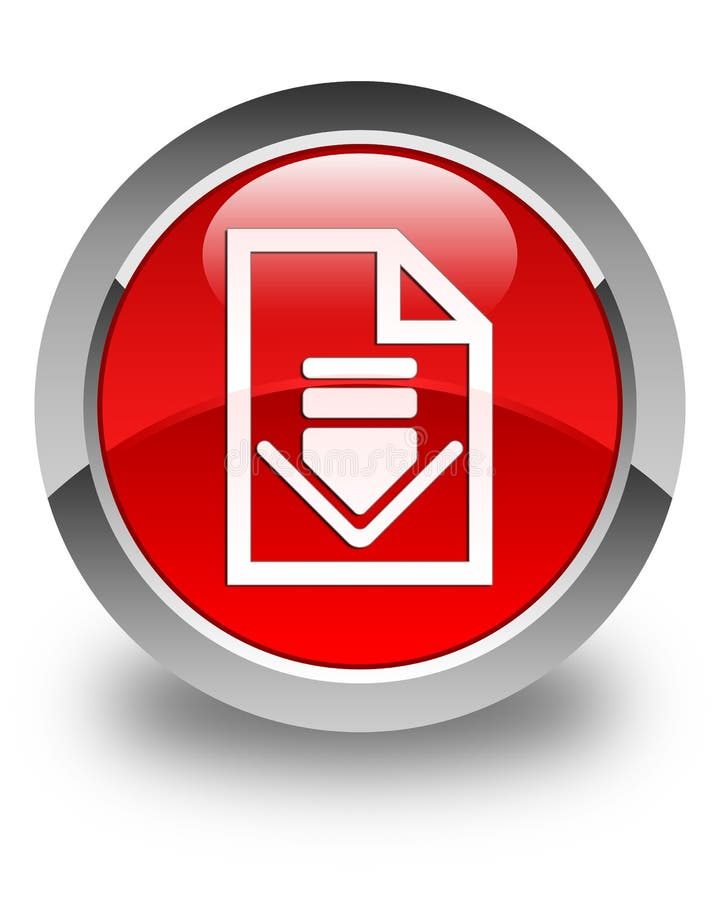 Download Document Icon Glossy Red Round Button Stock Illustration ...