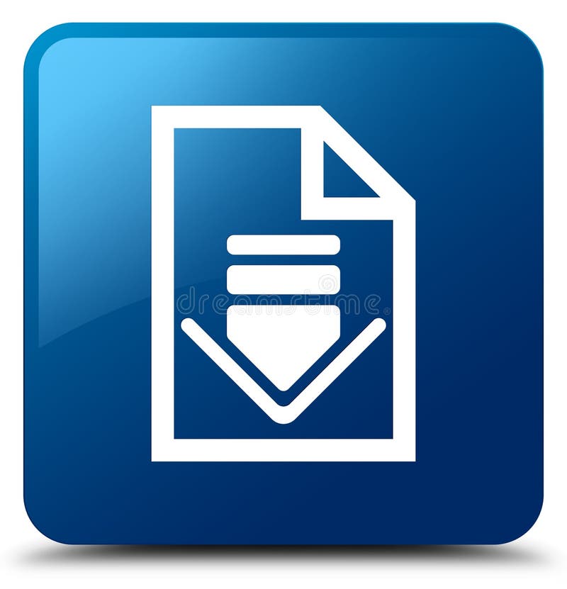 Download Document Icon Blue Square Button Stock Illustration ...