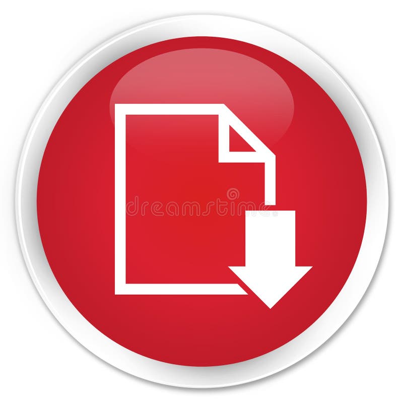 Download Document Icon Premium Red Round Button Stock Illustration ...