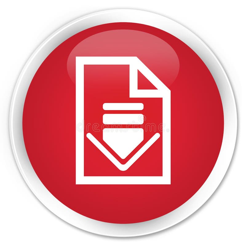 Download Document Icon Premium Red Round Button Stock Illustration ...