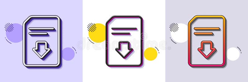 Download Document Line Icon. File Sign. Halftone Dotted Pattern. Vector ...