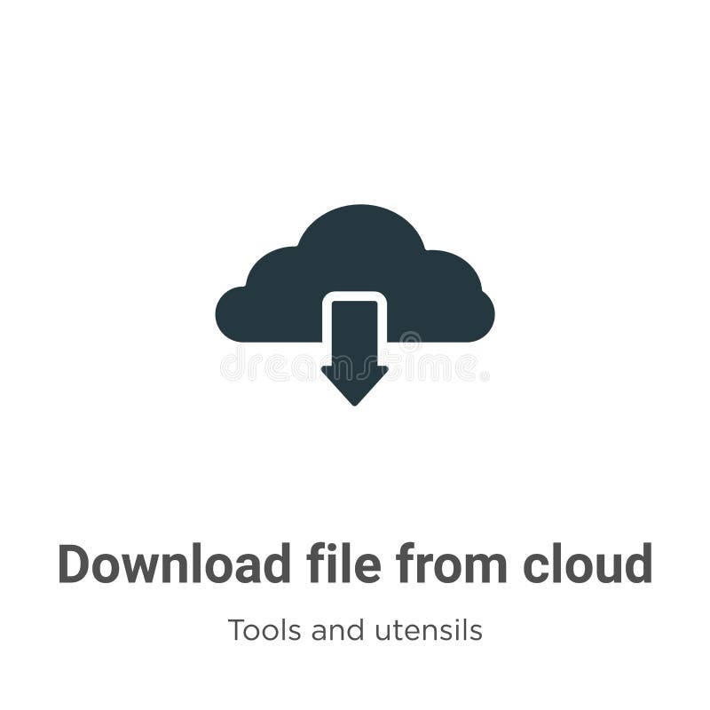 Download File from Cloud Vector Icon on White Background. Flat Vector ...