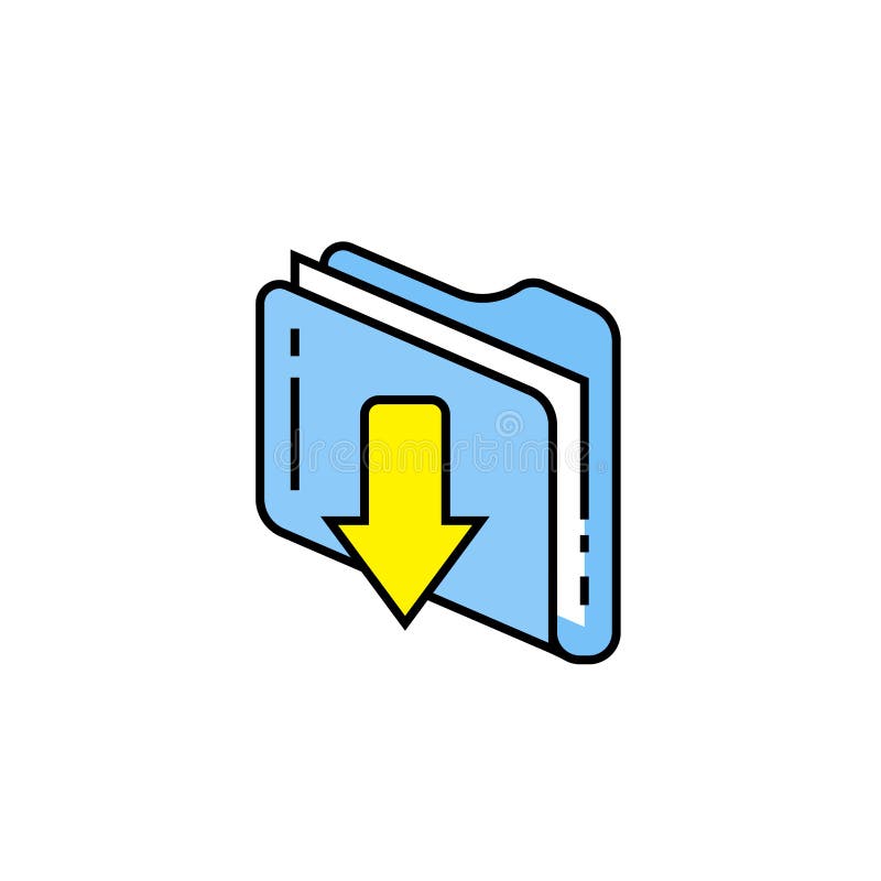 Download Arrow Icon. Downloading Symbol Stock Vector - Illustration of ...