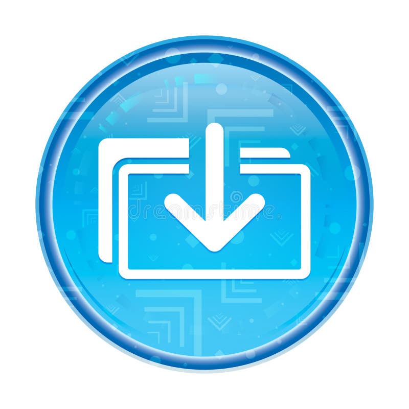 Download Files Icon Floral Blue Round Button Stock Illustration ...