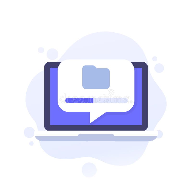 Download Files Icon with a Laptop, Progress Bar Stock Vector ...