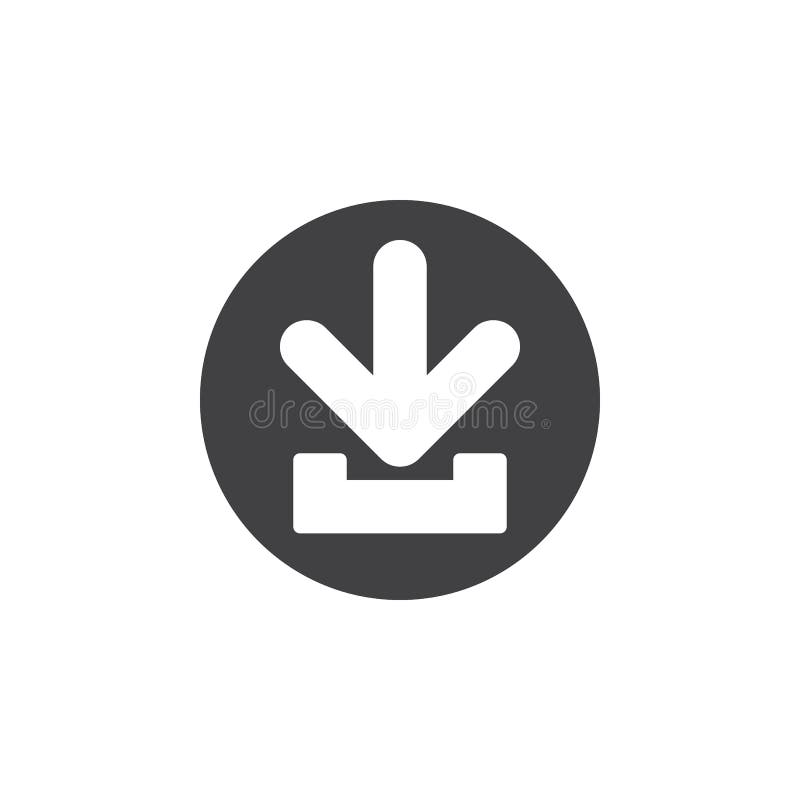 Download Flat Icon. Round Simple Button, Circular Vector Sign Stock ...