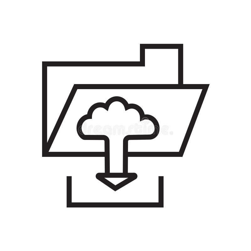 Cloud Backup Icon, Folder Sync Vector Stock Vector - Illustration of ...