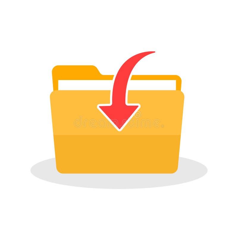 Download Folder. Download File, Arrow. Flat Icon Stock Illustration ...