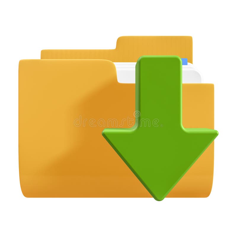 Download Folder Icon with Clipping Path, 3d Rendering Stock ...