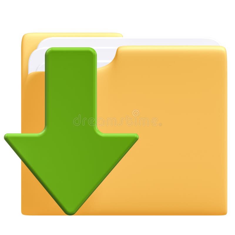 Download Folder Icon with Clipping Path, 3d Rendering Stock ...