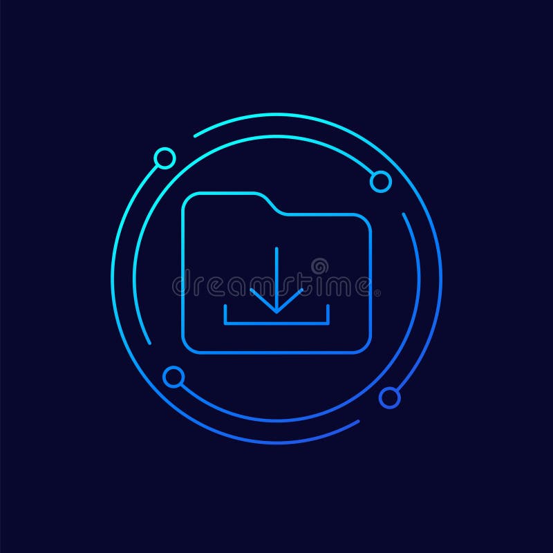 Download Folder Icon, Linear Design Stock Vector - Illustration of ...