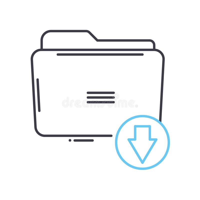 Download Folder Line Icon, Outline Symbol, Vector Illustration, Concept ...