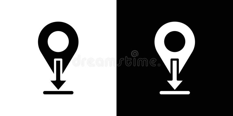 Download GPS Map Location Icon Isolated Flat Vector in Outline Stock ...