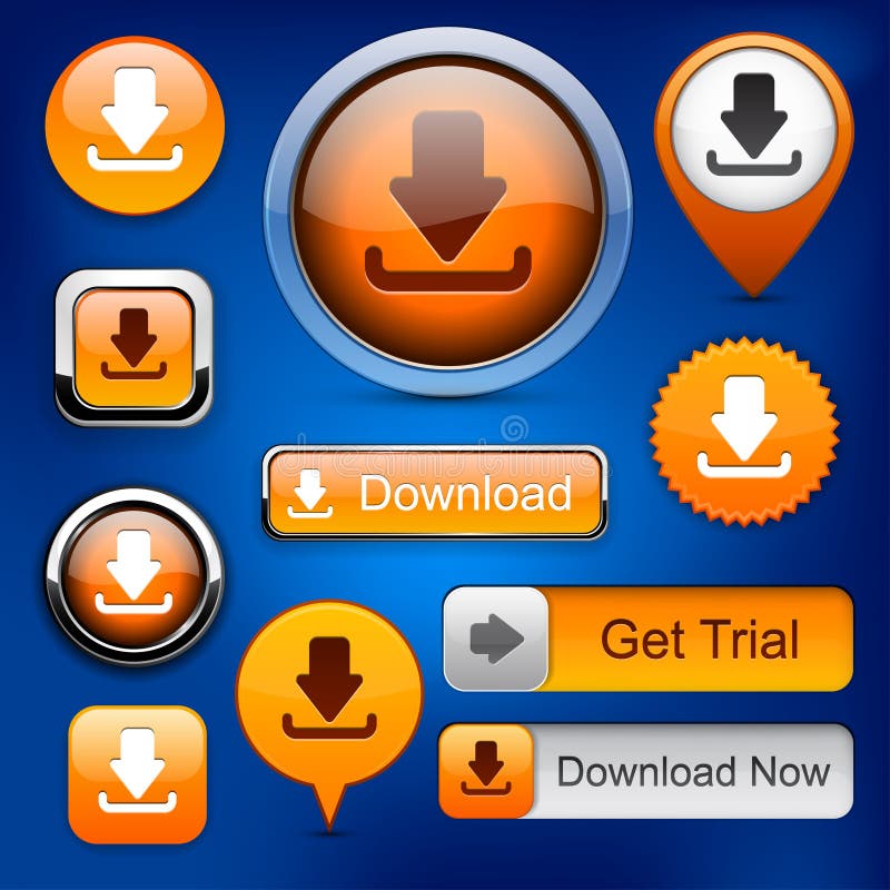 Download High-detailed Modern Buttons. Stock Vector - Illustration of ...